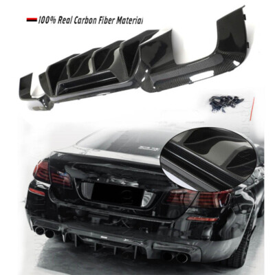 100% REAL CARBON Rear Bumper Diffuser Lip Bodykit BMW 5 Series F10 M5 ...