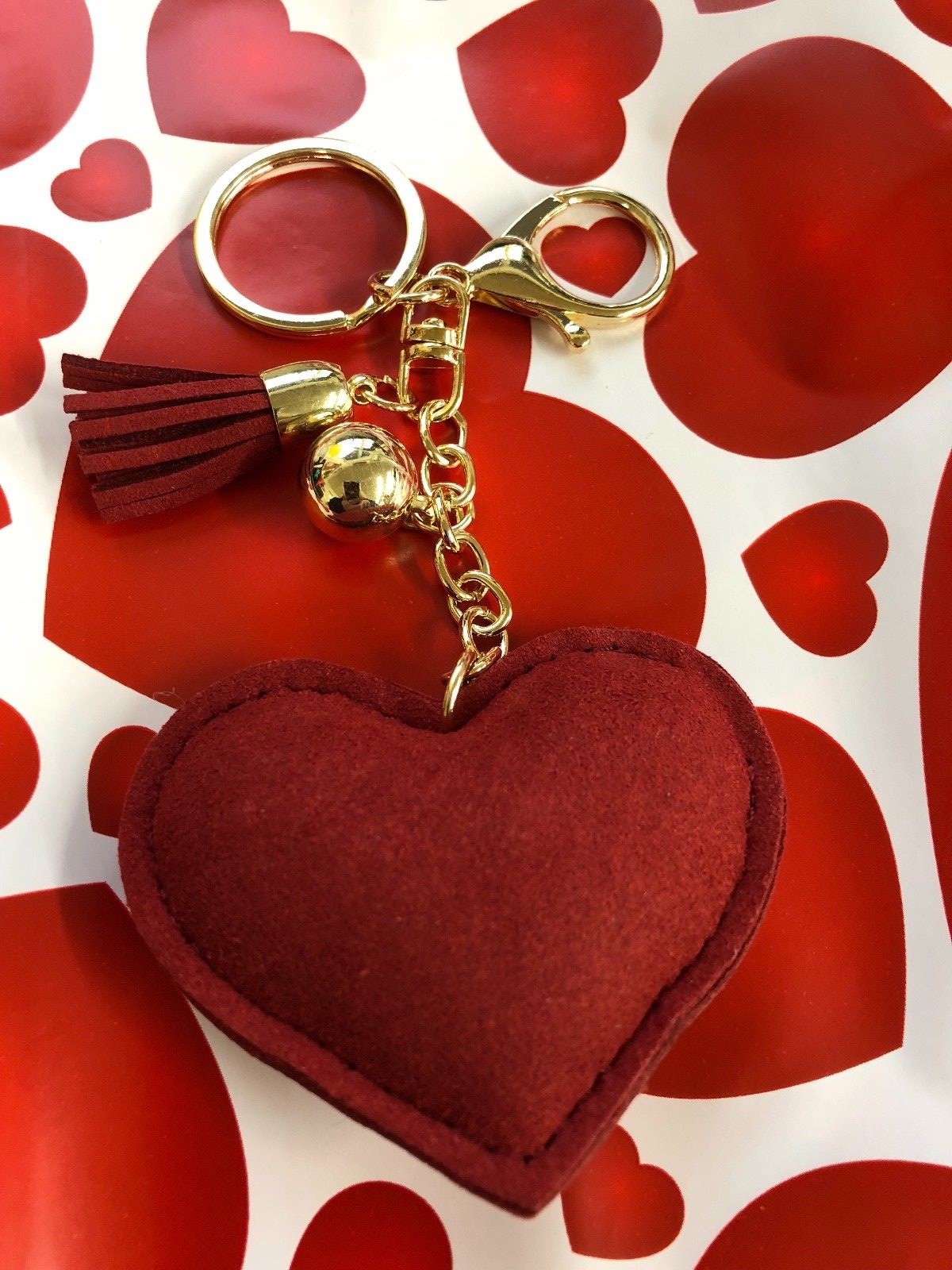 RED Valentine's Heart keychain gift keyring Christmas party favor love ...