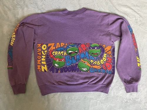 Vintage TMNT Teenage Mutant Ninja Turtles AOP Swearshirt 90s Youth ...