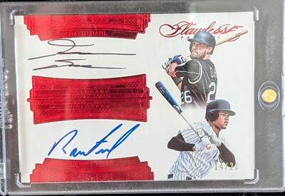 2017 Flawless Dual Signatures Ruby 14/20 David Dahl Raimel Tapia Rookie ...