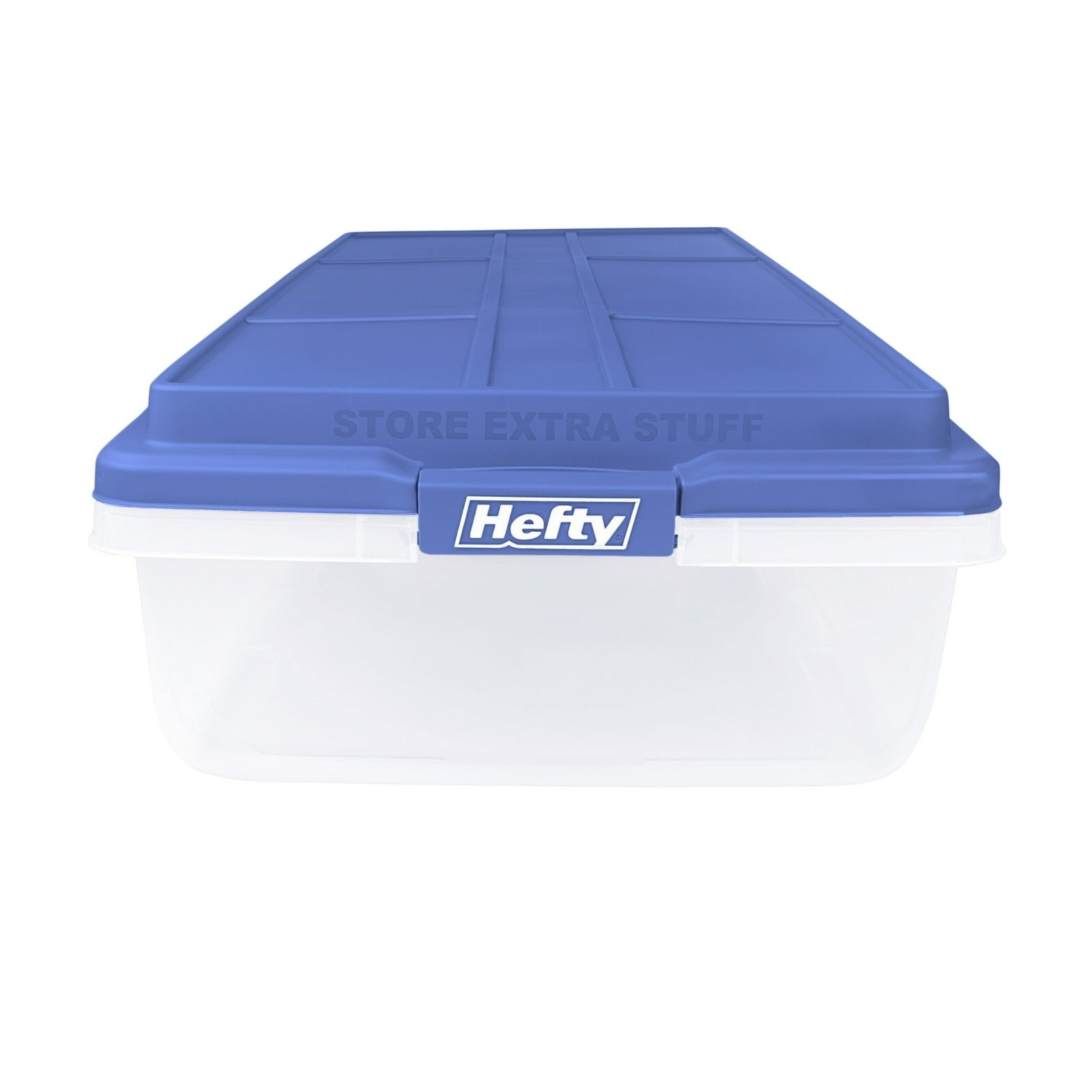 Hefty Clear Plastic Storage Bin with Blue HI-RISE Lid (Choose Your Size ...