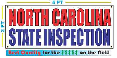 NORTH CAROLINA STATE INSPECTION Banner Sign NEW SIZE Best Quality for ...