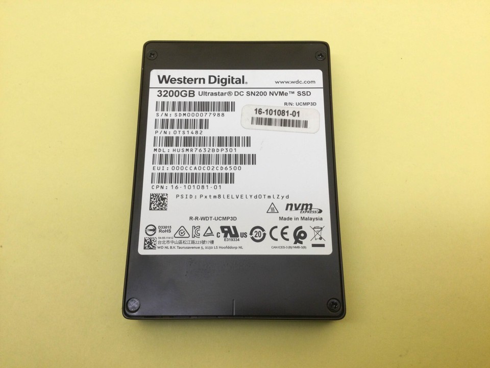 WD HGST Ultrastar SN200 3.2TB MLC PCIe NVMe 2.5in SSD HUSMR7632BDP301 ...
