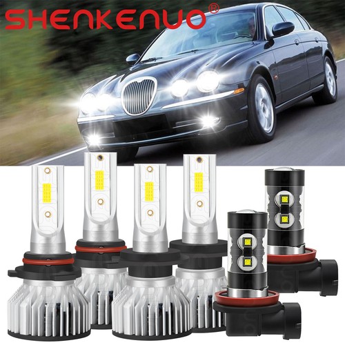 For Jaguar S-Type 2005-2008 6x LED Headlight High/Low+Fog Light Bulbs ...