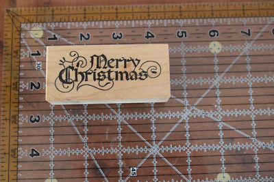 PSX Rubber Stamp Christmas MERRY CHRSITMAS OLD ENGLISH FONT Type F-245 ...