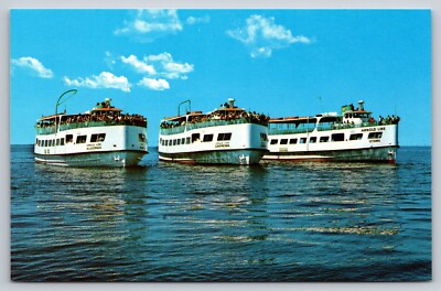 Postcard Michigan Mackinac Island 3 Ferries Arnold Line Ships 8G | eBay