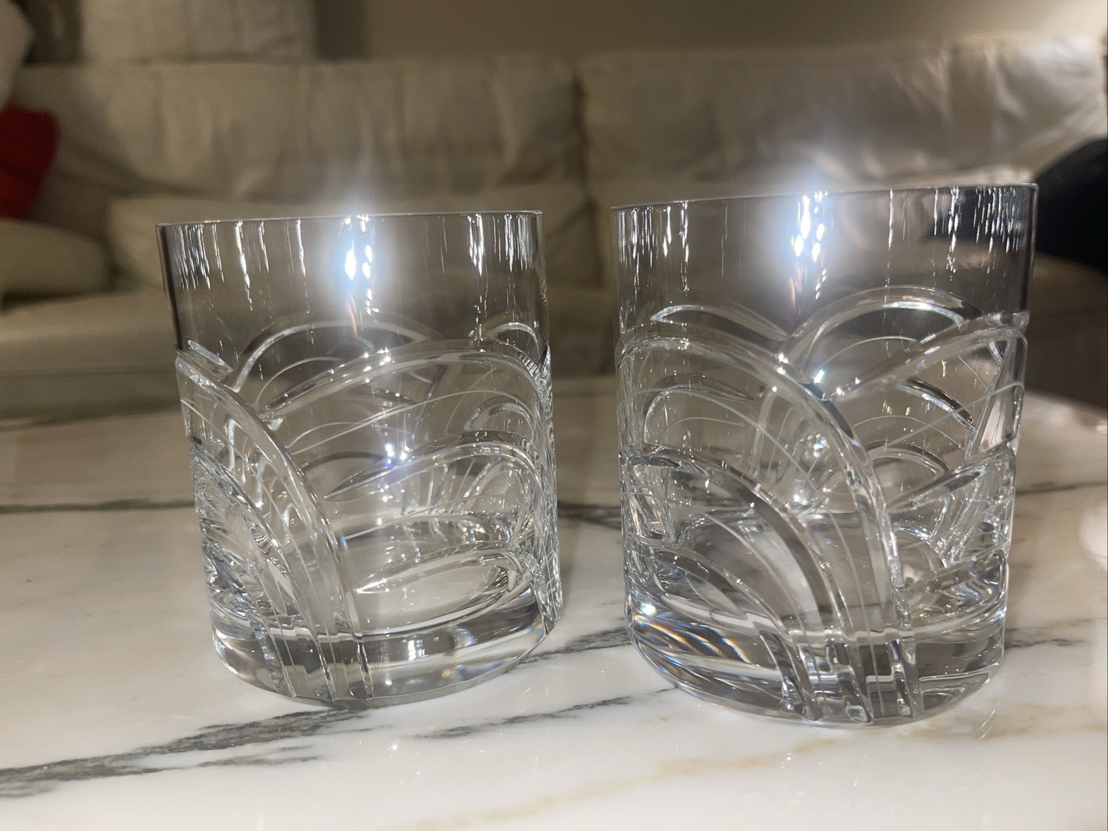 Rogaska Crystal Double Old Fashioned Glasses Maestro Deco Arches 10 Oz ...