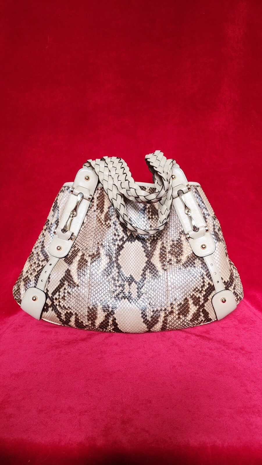 Gucci Pelham Medium Beige Python Shoulder Bag Retail $3750 | eBay