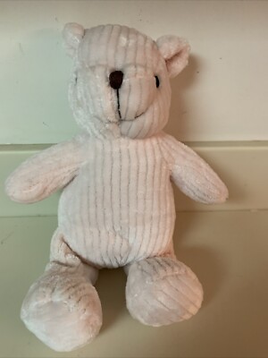 Mon Lapin Light Pink Teddy Bear Plush 12" Stuffed Animal Stuffed Ribbed ...