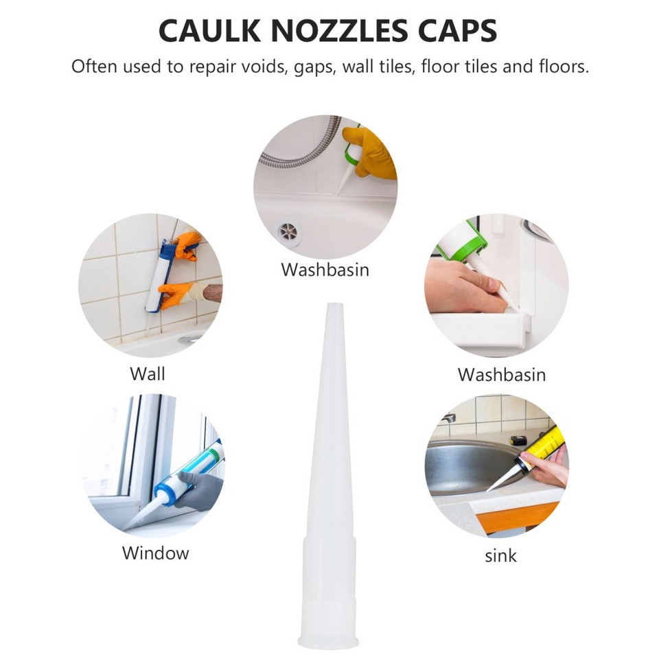 40 Pcs Silicone Tube Nozzle Caps Caulk Nozzles Re Sealable Spare Screw ...