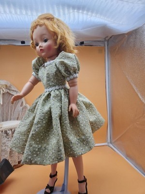Beautiful Handmade Green Flowered Dress For Cissy Or Other 19-21" Doll ...