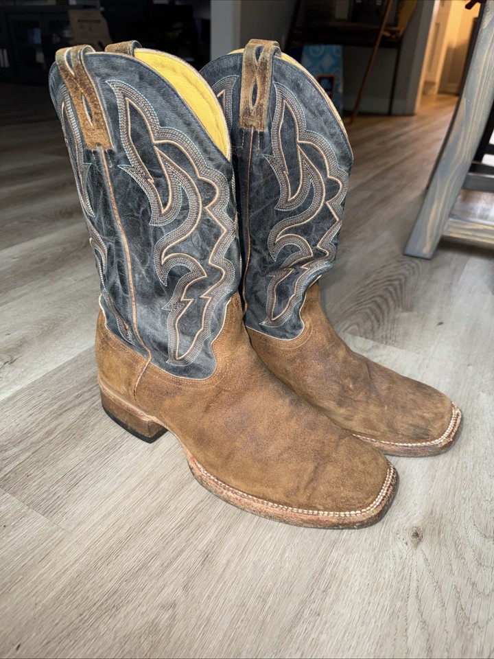 TriStar Stages West Mens Cognac Suede Cowboy Boots Brown Size 10 EE | eBay