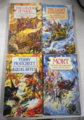 Terry Pratchett: Discworld Series paperback books 1 - 4. Colour of Magic Mort | eBay UK