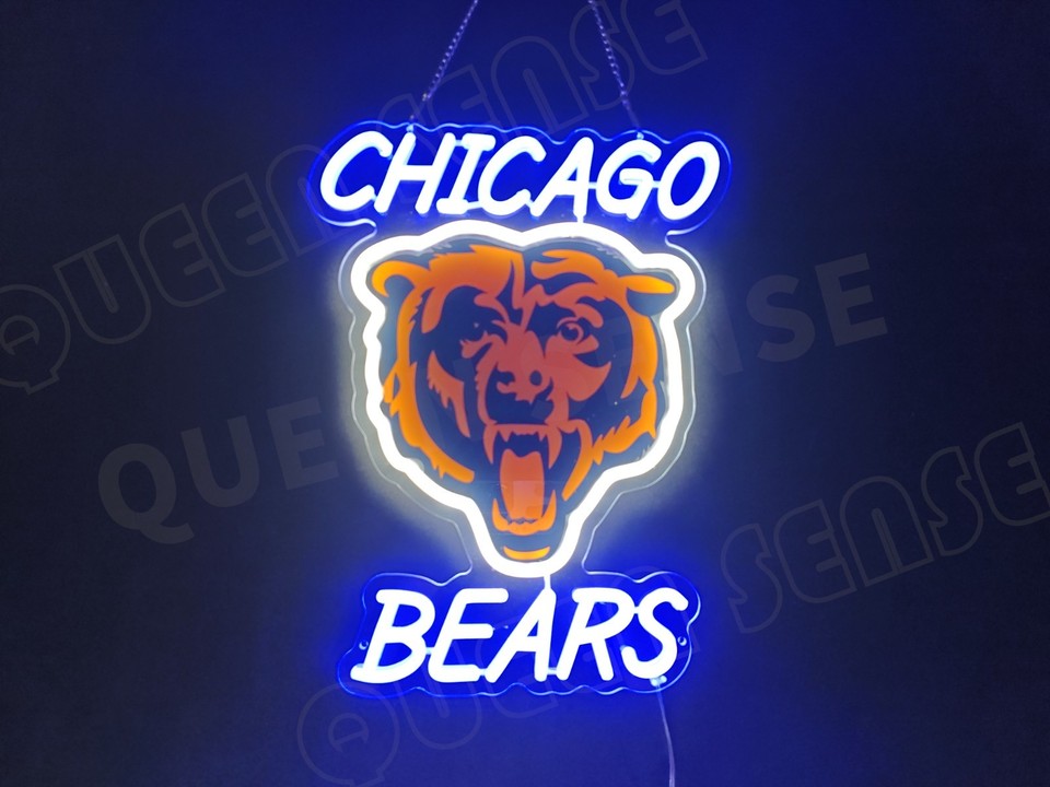 Chicago Bears LED Neon Sign With Dimmer USB Powered Adjustable Light | eBay