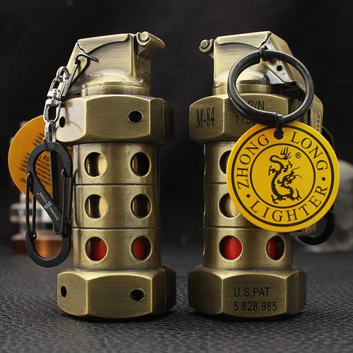 Free Engrave Mini M84 Stun Flashbang Concussion Grenade Gas Lighter ...