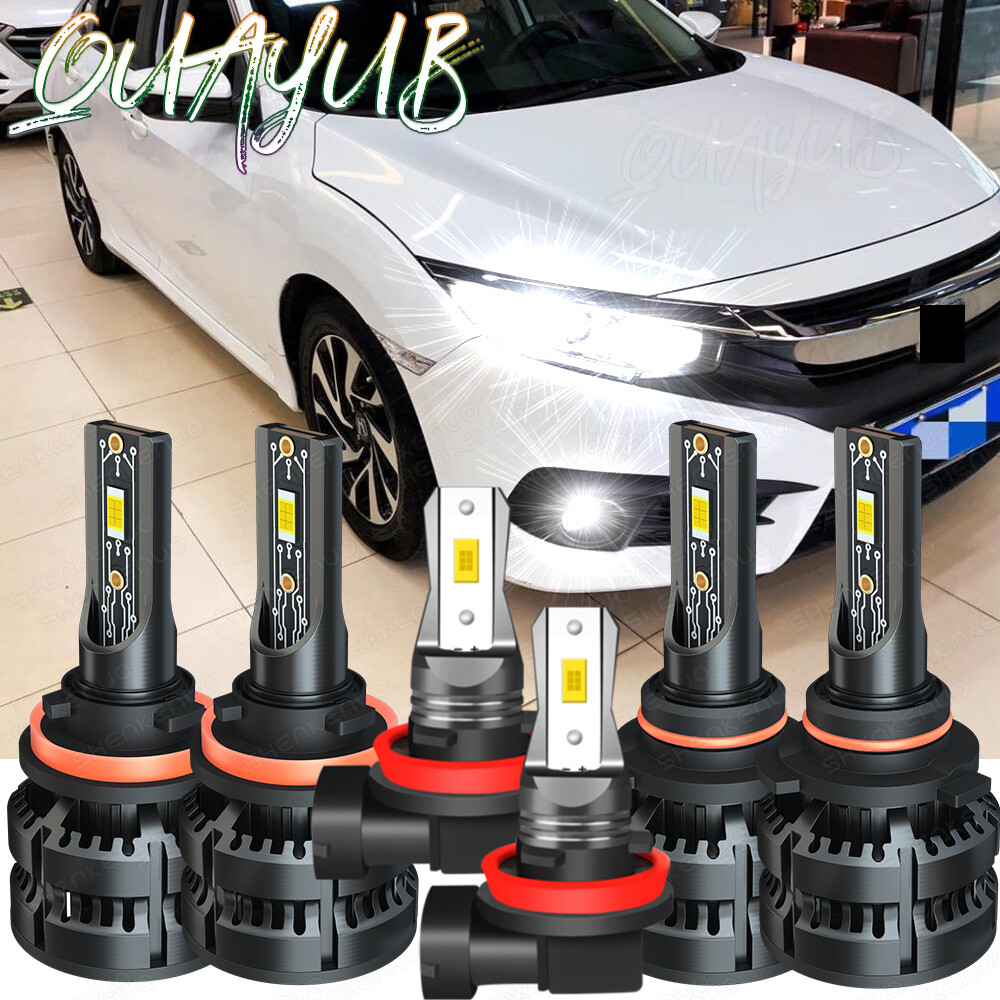 For Honda Civic 2016 2017 2018 - 2020 LED Headlight High/Low Fog Lights ...