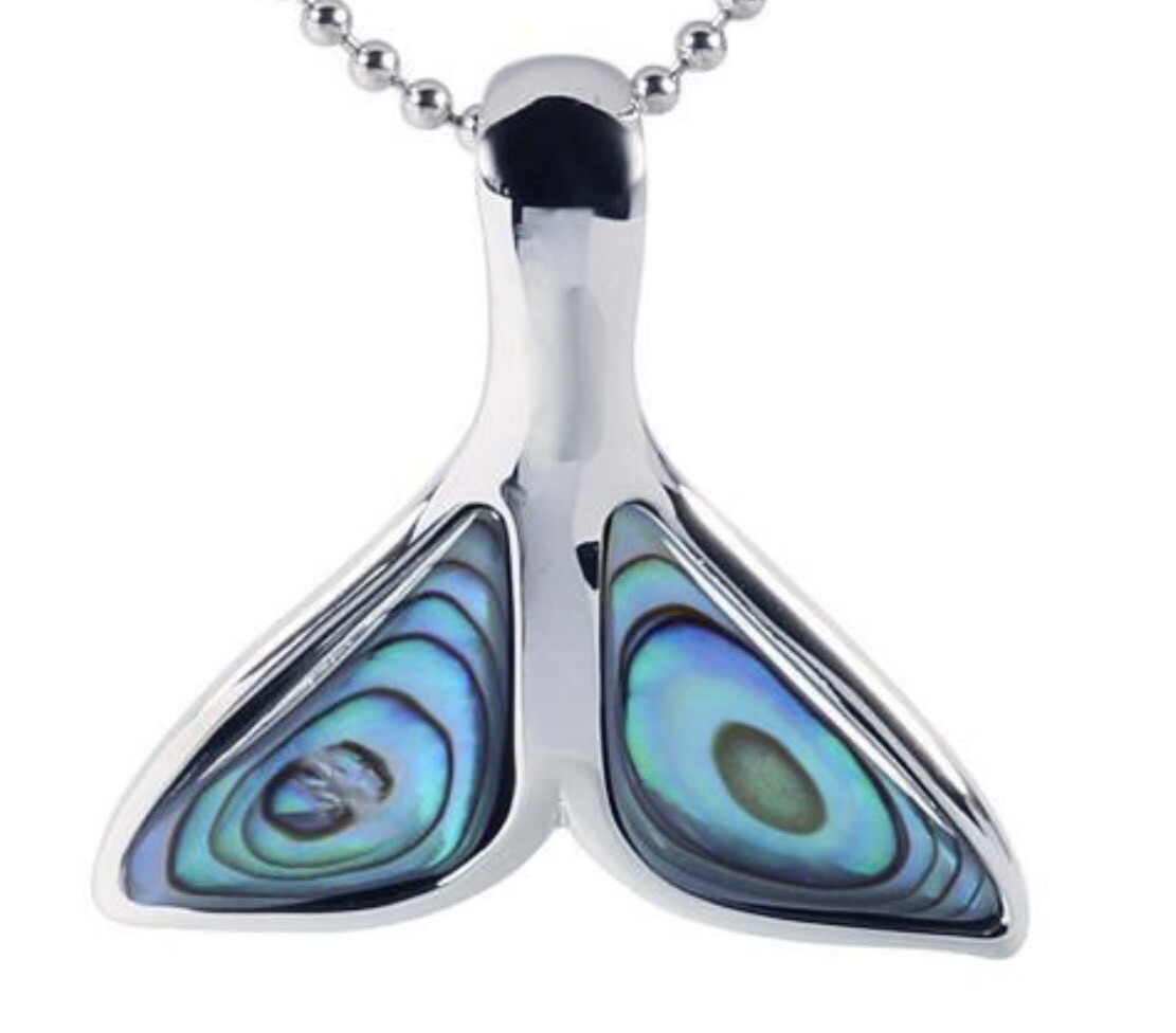 Hawaiian Silver Whale Tail With Abalone She’ll | eBay