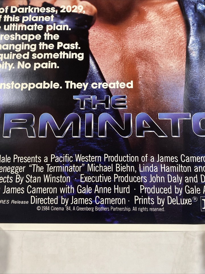 *NOS* 1984 The Terminator ROLLED 27x41 Original Theater One Sheet Movie ...