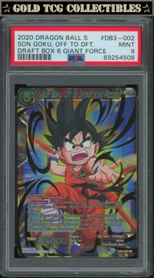 PSA 9 ⭐️ Son Goku SR Giant Force Draft Box 6 Card Super DBS Z DBZ ...