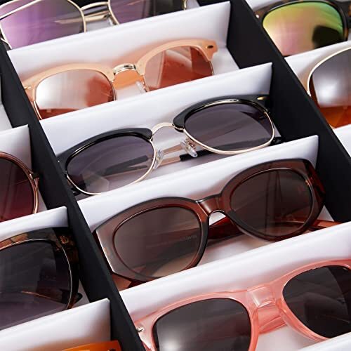 18 Slot Sunglasses Display Case Eyeglass Eyewear Storage Case for ...