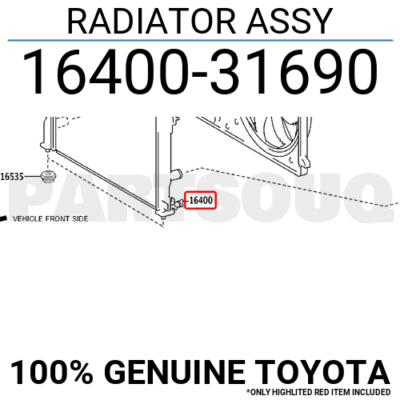 1640031690 Genuine Toyota RADIATOR ASSY 16400-31690 | eBay