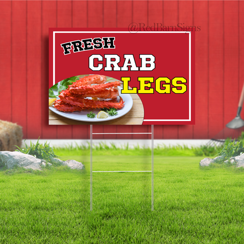 Fresh Crab Legs Indoor Outdoor Yard Sign | eBay