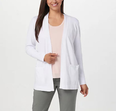 StyleList by Micaela - Easy Open Front Cardigan Sweater - White | eBay