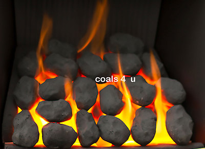 Gas Fire Replacement Coals Ceramic Oval Coal Cast Finest Quality Welsh ...