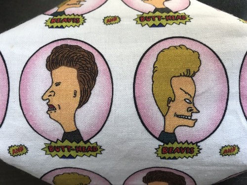 RARE: BEAVIS & BUTTHEAD HANDMADE 3 LAYERS COTTON/POLYESTER MASK ...