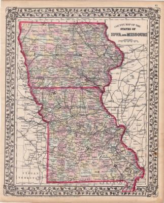 Entire US - Map Of Iowa Missouri