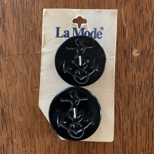 Vintage Deadstock US Navy Pea Coat Black Anchor Buttons 2 Pack La Mode ...