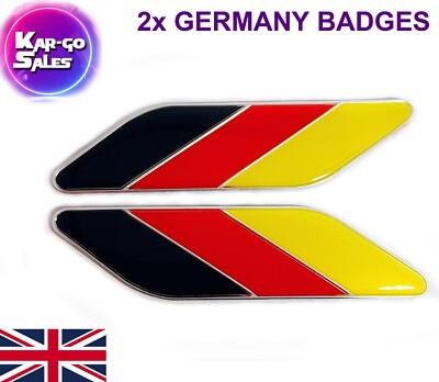 2x Germany Flag Wing Badges Shield Shape - German Car Emblem Wing ...