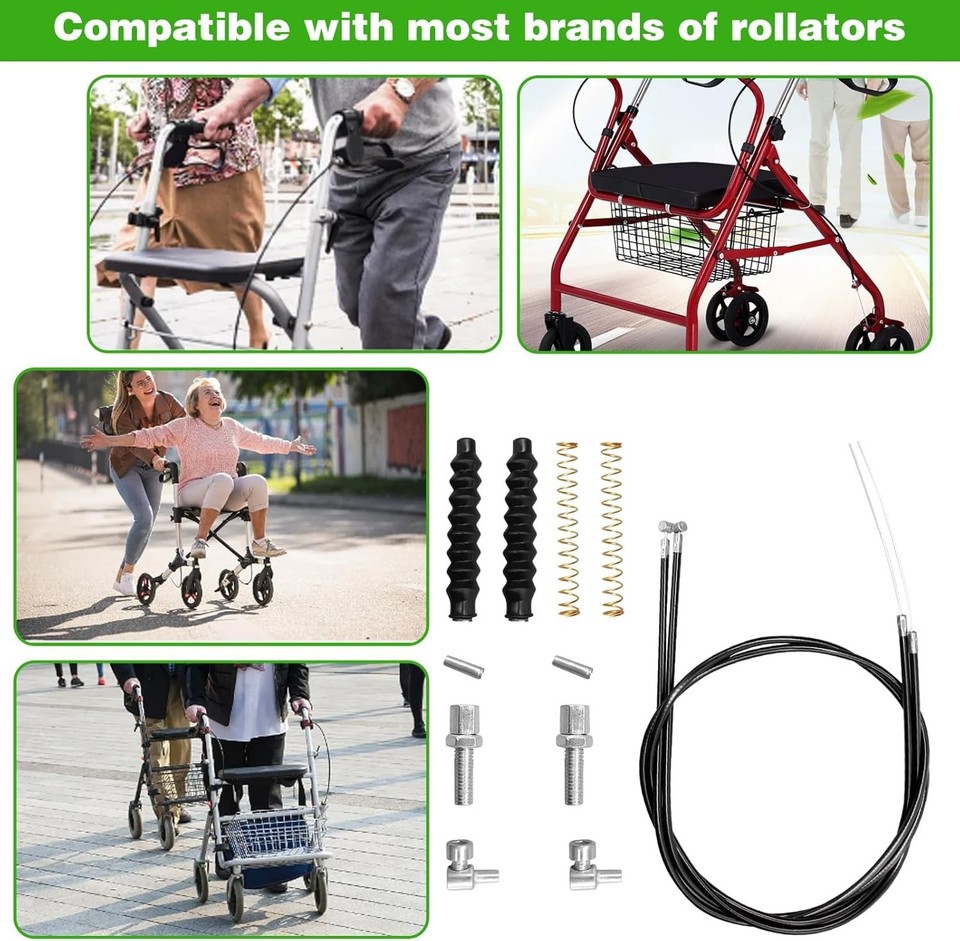 14Pcs Brake Cable Parts for Walkers Replace, Drive Rollator Replacement ...