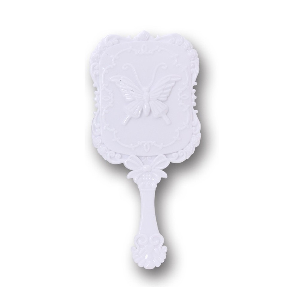 2PCS Square Handle Makeup Mirror Stylish Pattern Mirror Plastic Printed ...