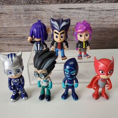 Pj Masks Lot of 7 Figures Catboy Owlette Romeo Howler Kevin RIP Night ...