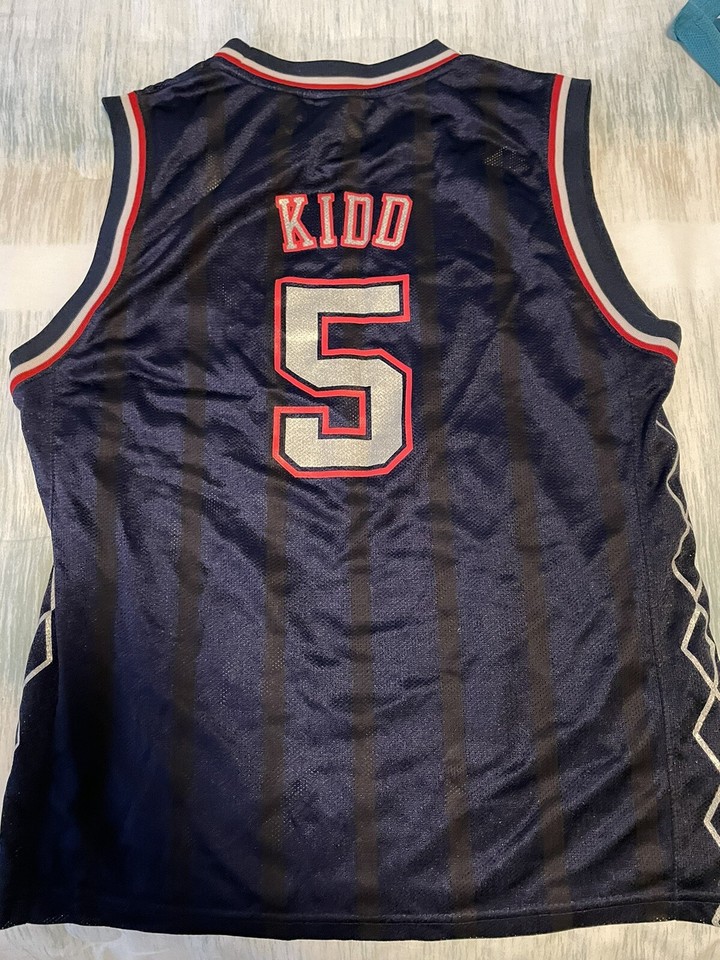 Rare Vintage 90s ADIDAS Jason Kidd New Jersey Nets Youth Large Jersey ...