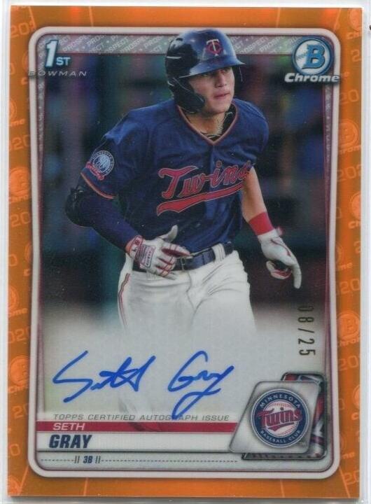 2020 Bowman Chrome - Prospect Autographs Seth Gray #CPA-SG Orange ...