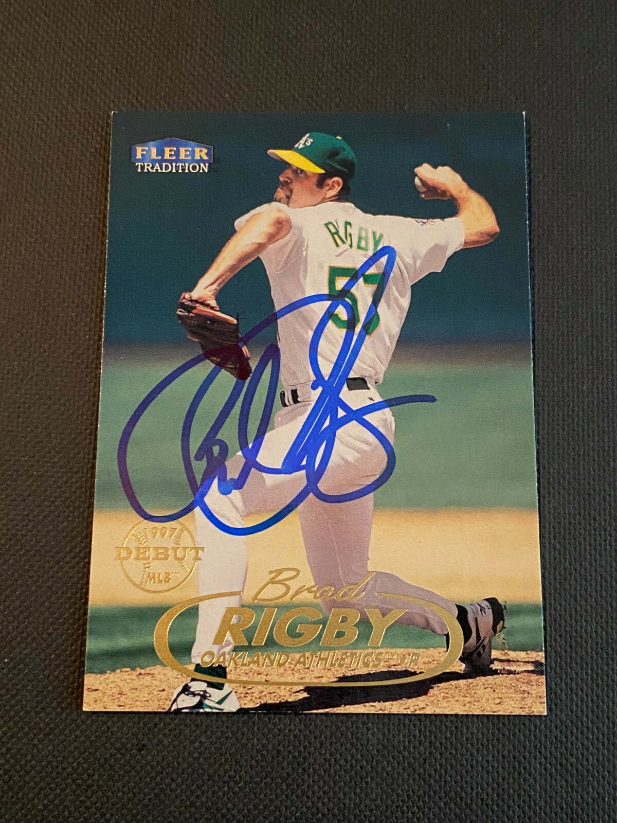 Brad Rigby Signed 1998 Fleer Tradition Card Auto Athletics A's ...
