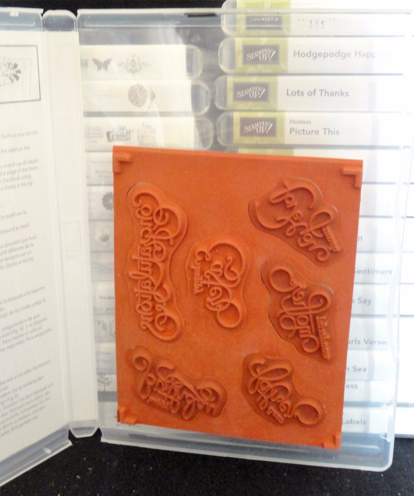 2010 Stampin Up WELL SCRIPTED 6pc CLEAR MOUNT Rubber STAMP Set Easter ...