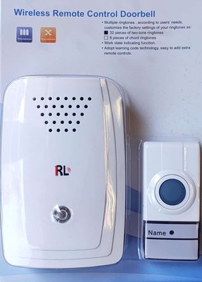 RL100M Range Wireless Remote Control Doorbell with 32 Ringtones Model ...