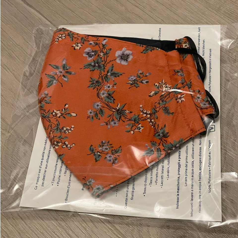 Tory Burch 2 Printed Two Layer Adjustable Face Mask New Limited Print ...