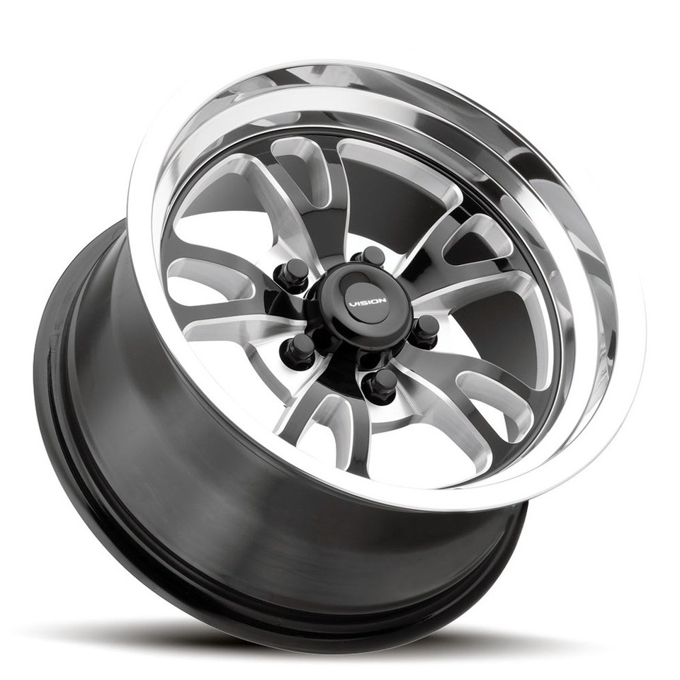 Vision 149 Patriot 15x8 5x4.75" +27mm Black/Milled/Polished Wheel Rim ...