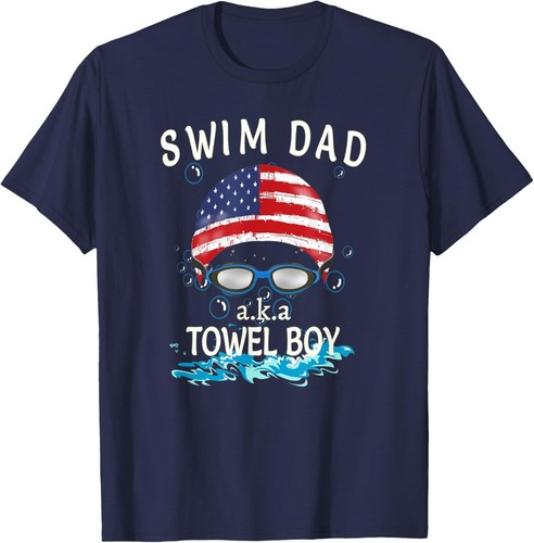 Swim Swimmer Funny Swimming Swim Dad Towel Boy Goggles Shirt T-Shirt ...