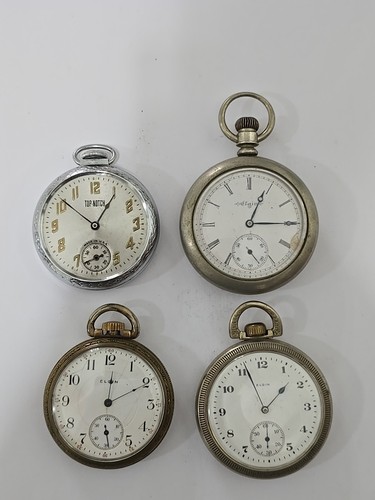 Vintage ELGIN/TOP.NOTCH Pocket Watch Not Working Parts/Repair(Lot-85 ...