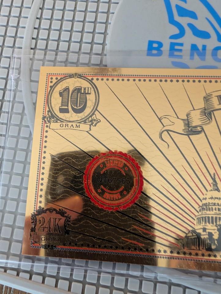 1/10 Gram 24K Gold Valaurum Note 2016 Predecessor To Goldback | eBay