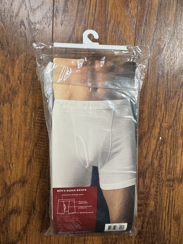Merona Boxer Briefs 2 Pack Cotton Lycra XL white | eBay