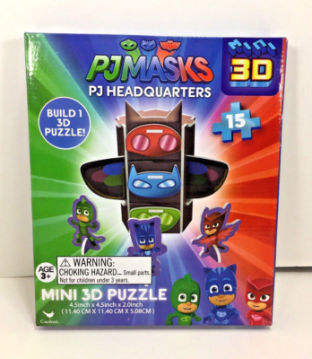 Cardinal PJ MASKS Mini 3D Kids PUZZLE 15pc HEADQUARTERS Gekko Catboy ...