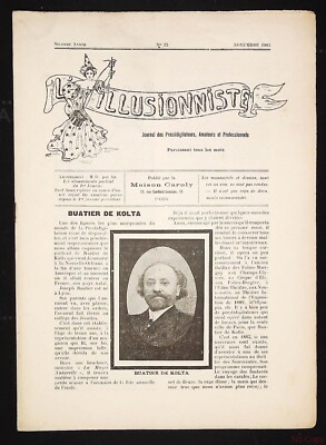 Reviews The Illusionist Magic Prestidigitation November 1903 BUATIER DE ...