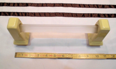 Butter Yellow: Glossy Ceramic Towel Brackets-Post + 24" pole, New Old ...