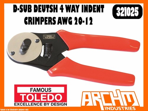 TOLEDO 321025 - D-SUB DEUTSH 4 WAY INDENT CRIMPERS AWG 20-12 - PINS ...
